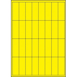 Shelf Tags - Yellow Card Shelf Tags - 32 Per Sheet 25mm x 70mm