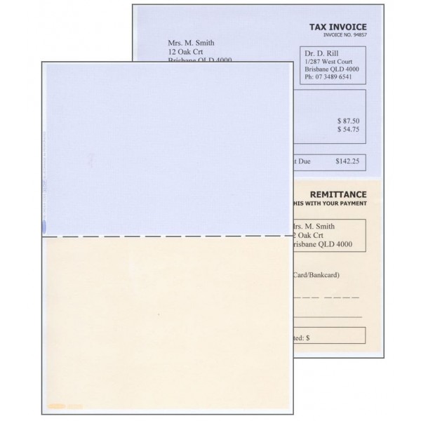 A5 Blue/beige Paper with Centre Horizontal Perforation - Made in AU
