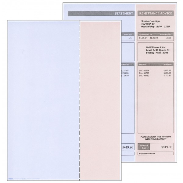 A4 Blue/beige Paper with Vertical Perforation - Made in AU