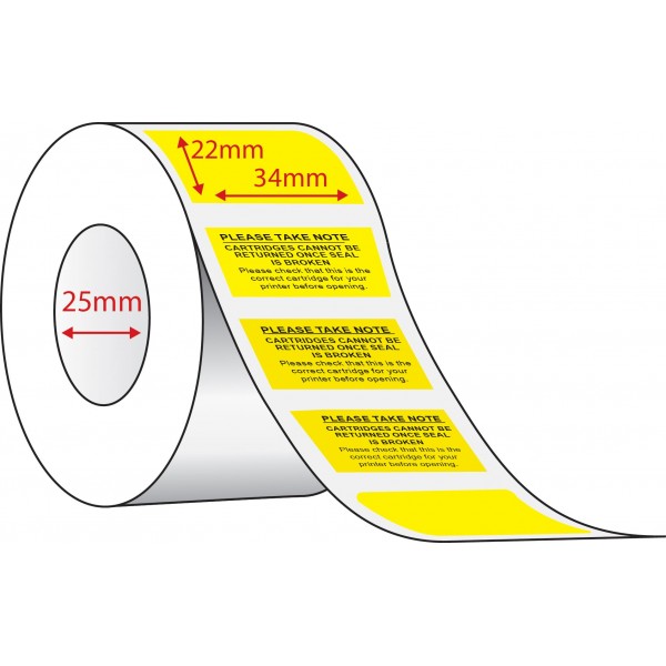 Thermal Labels - Cartridge Labels - 34mm x 22mm