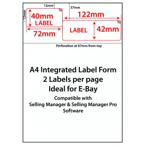 Ebay Integrated Labels - 2 Labels Per Sheet