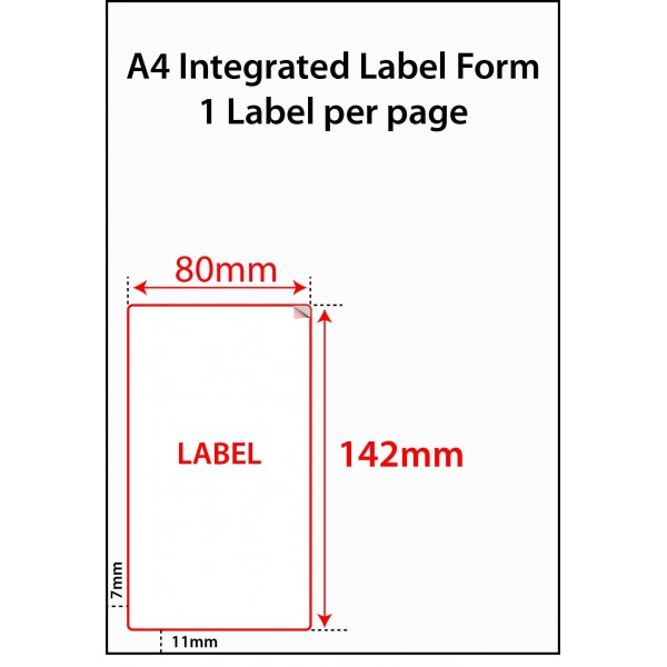 Integrated Labels - 1 Per Sheet 80mm X 142mm