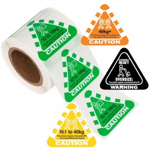 CAUTION OVERSIZE LABELS - 250 LABELS PER ROLL